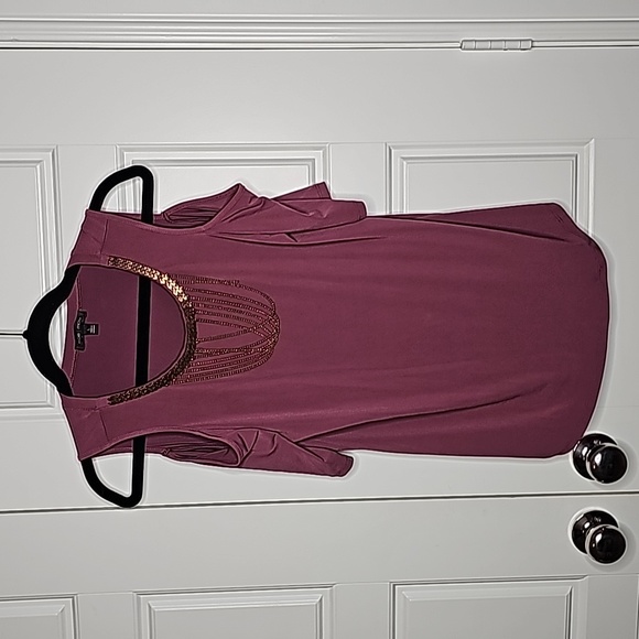 Moa Moa | Tops | Cold Shoulder Top With Builtin Necklace | Poshmark